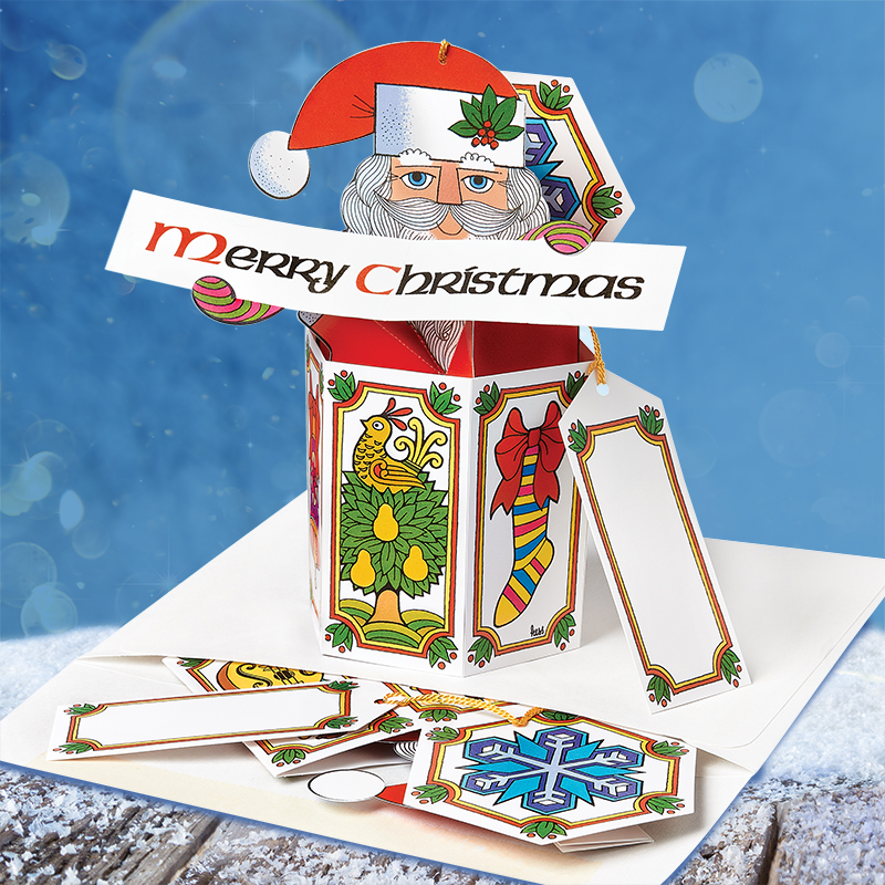 'Santa Jack In the Box' Pop-Up Christmas Card Ornament & Card | Red ...