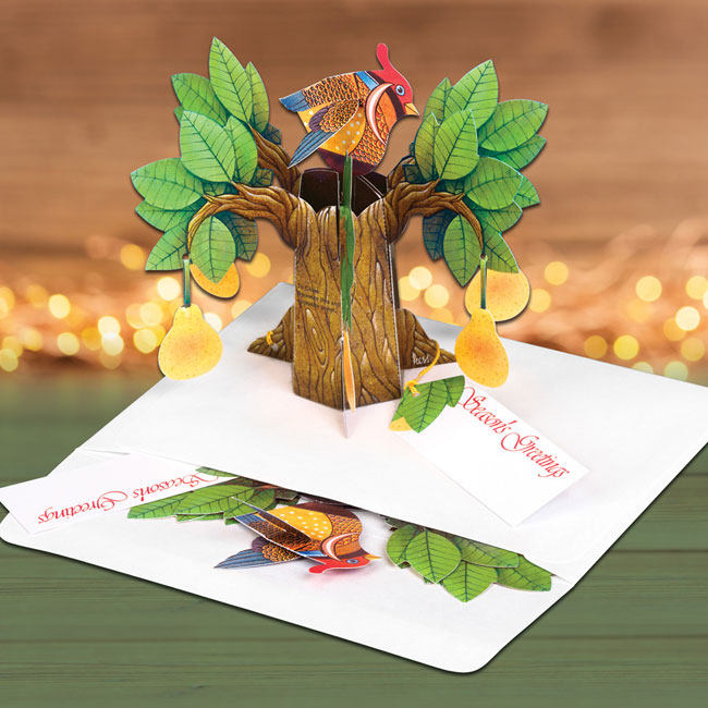 “Partridge In A Pear Tree” Pop-Up Christmas Card Ornament & Card | Red ...